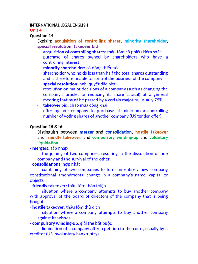 Com-Ile U 4 Comprehension Questions On Legal Speaking 2 | PDF ...