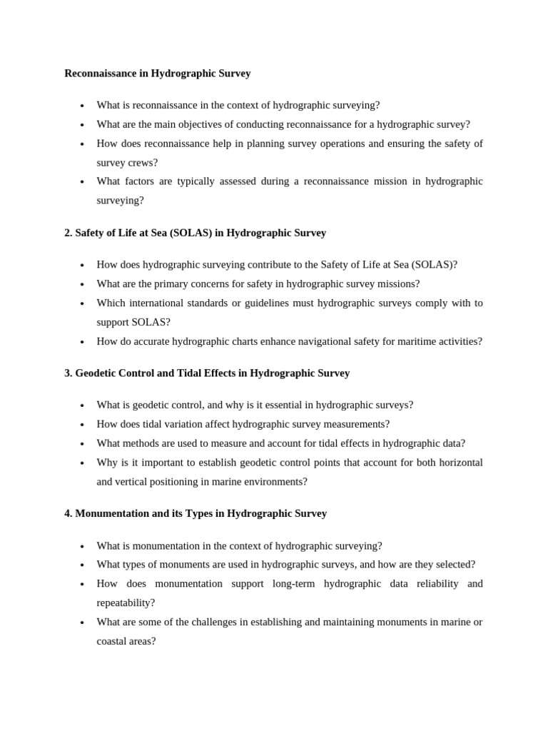 Hydrographic Survey Reconnaissance Guide | PDF | Hydrography | Surveying