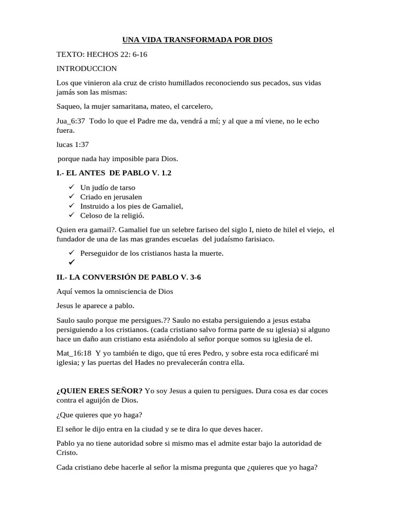 Una Vida Transformada | PDF | Cristo (título) | Pablo el apóstol