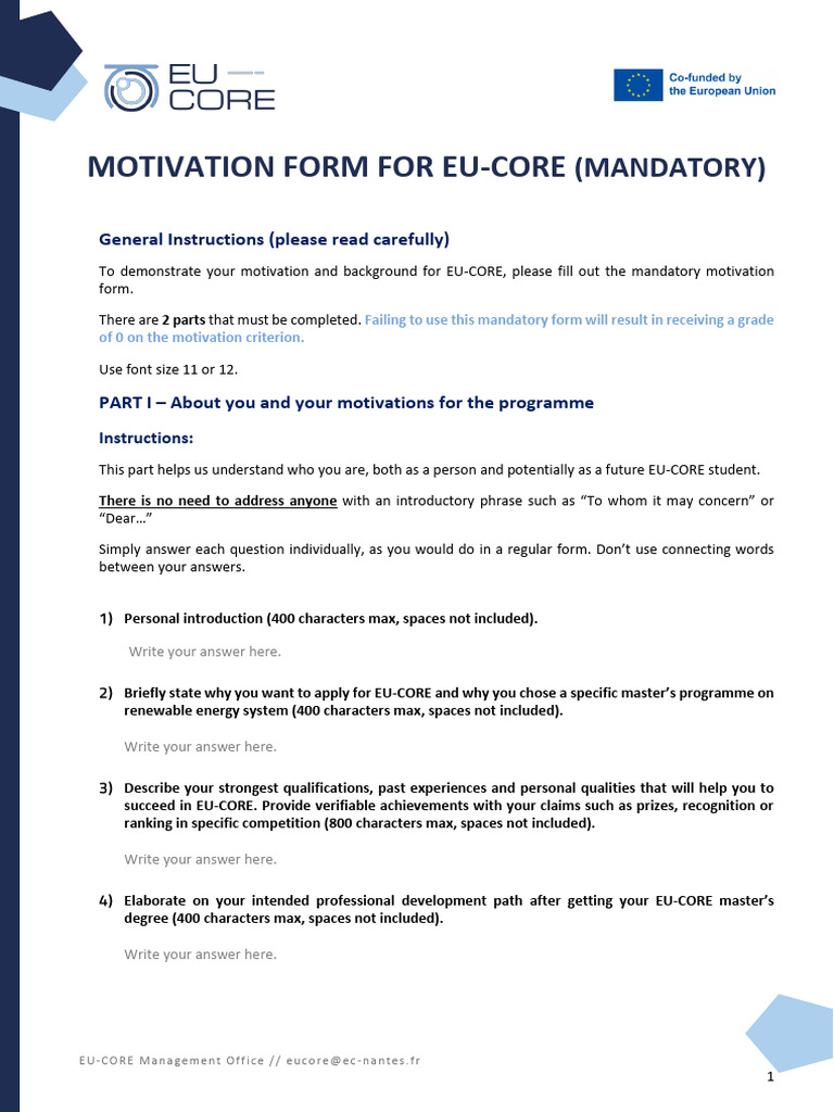 motivation template for students EUCORE pdf | PDF | Engineering | Computing