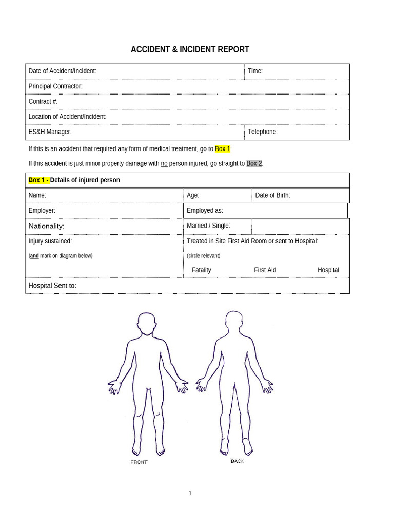 Accident & Incident Report | PDF | Personal Protective Equipment | Risk ...