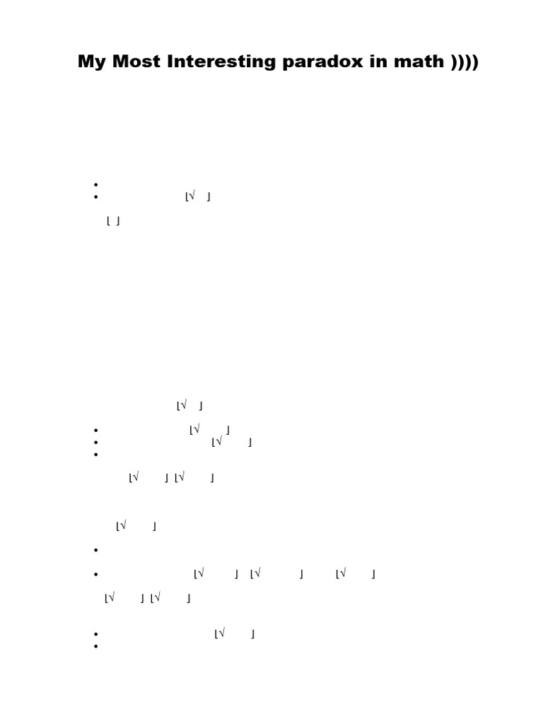My Most Interesting Paradox in Math | PDF