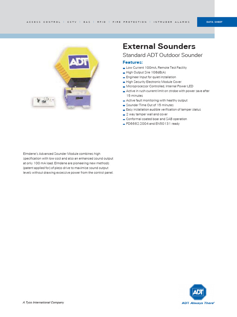 ADT siren | PDF | Security Alarm | Power Supply