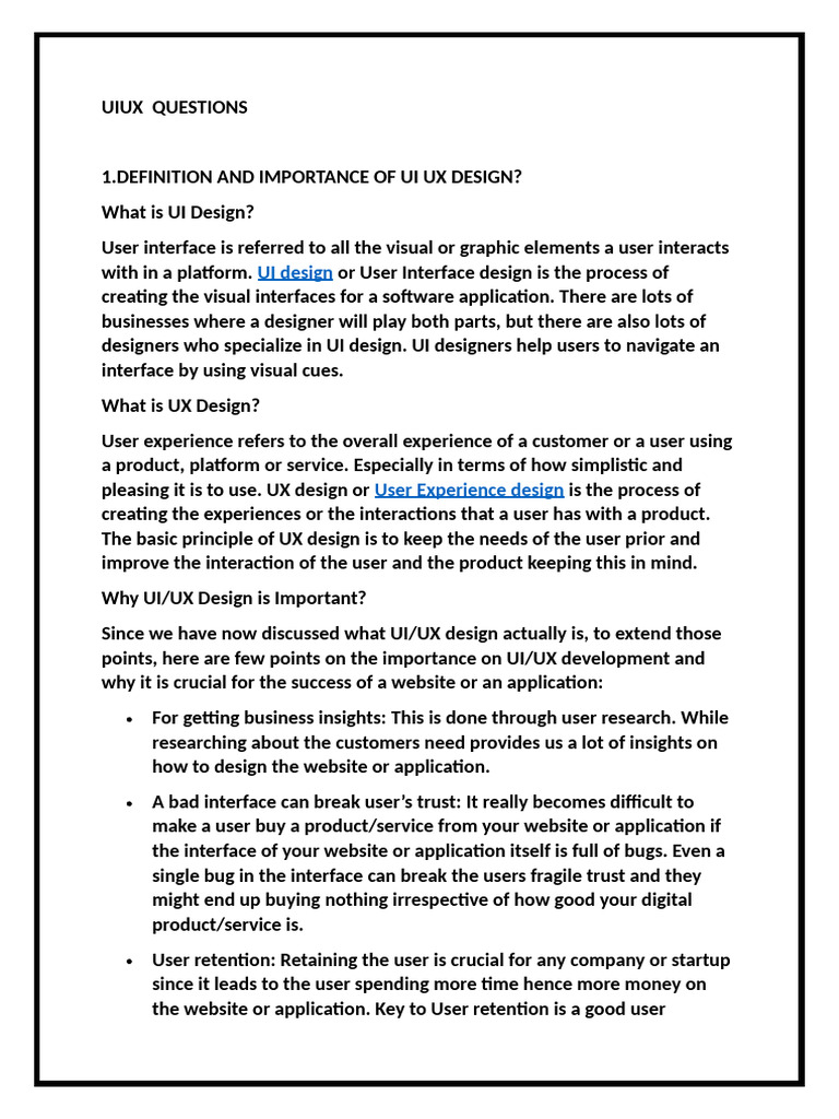 Definition and importance of uiux | PDF | User Interface Design | User Interface