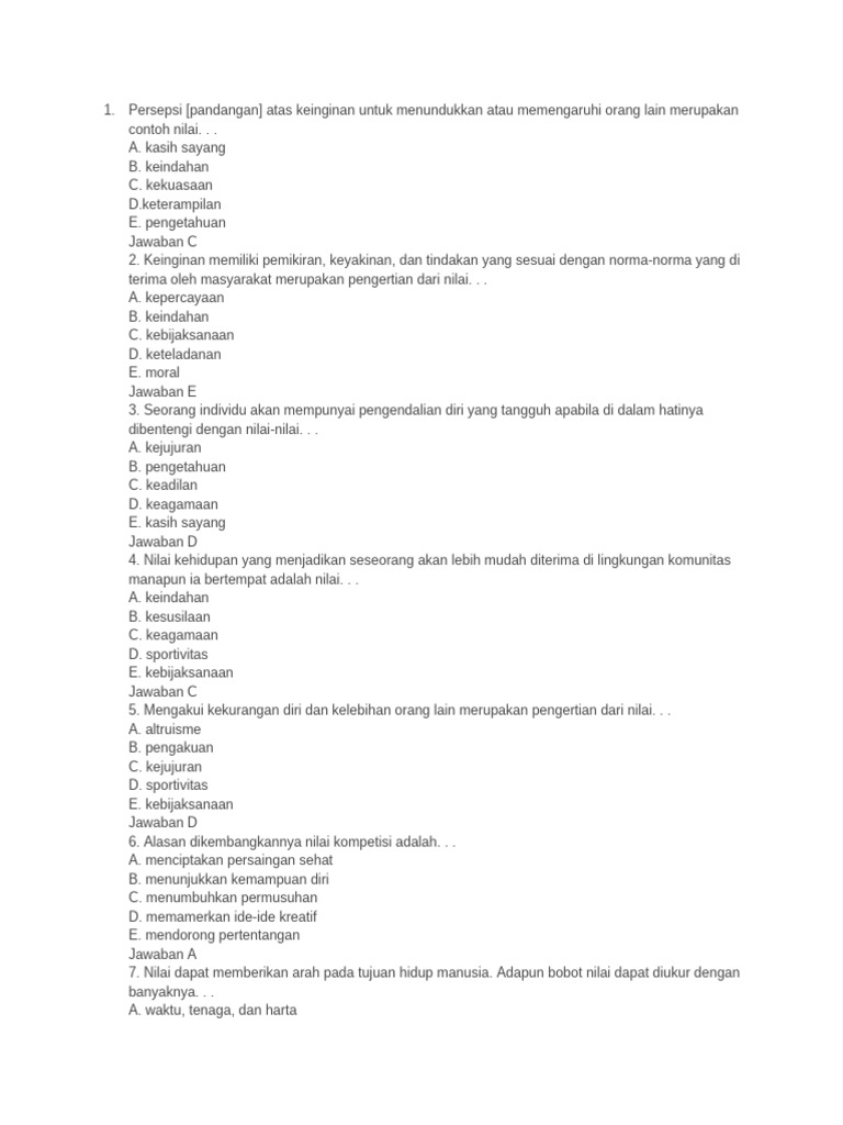 Soal BK Kelas 10 | PDF