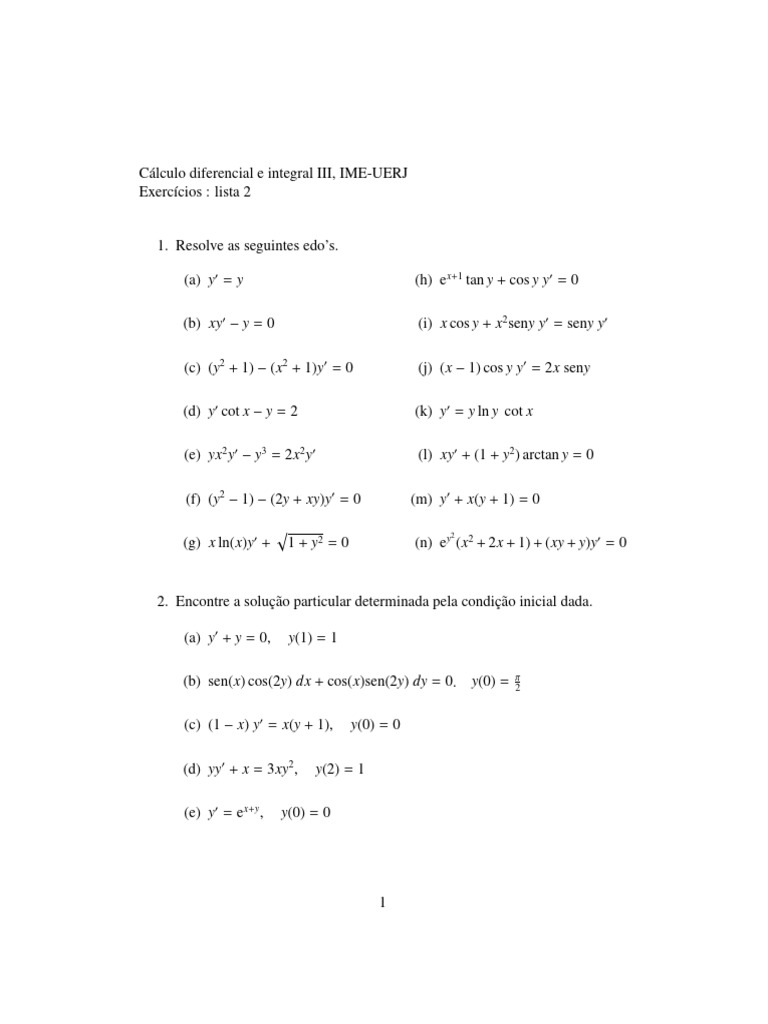 Lista2 Calculo3 | PDF