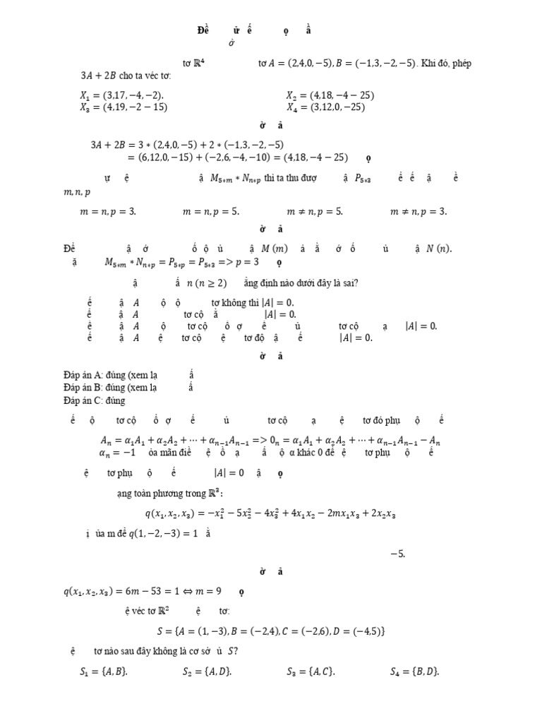 Đề thi thử kết thúc học phần TCC1 Giải | PDF