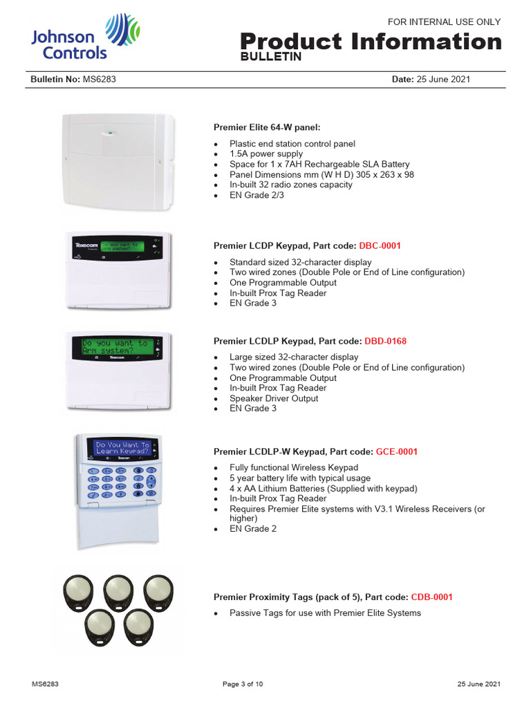 Texecom Keypads | PDF