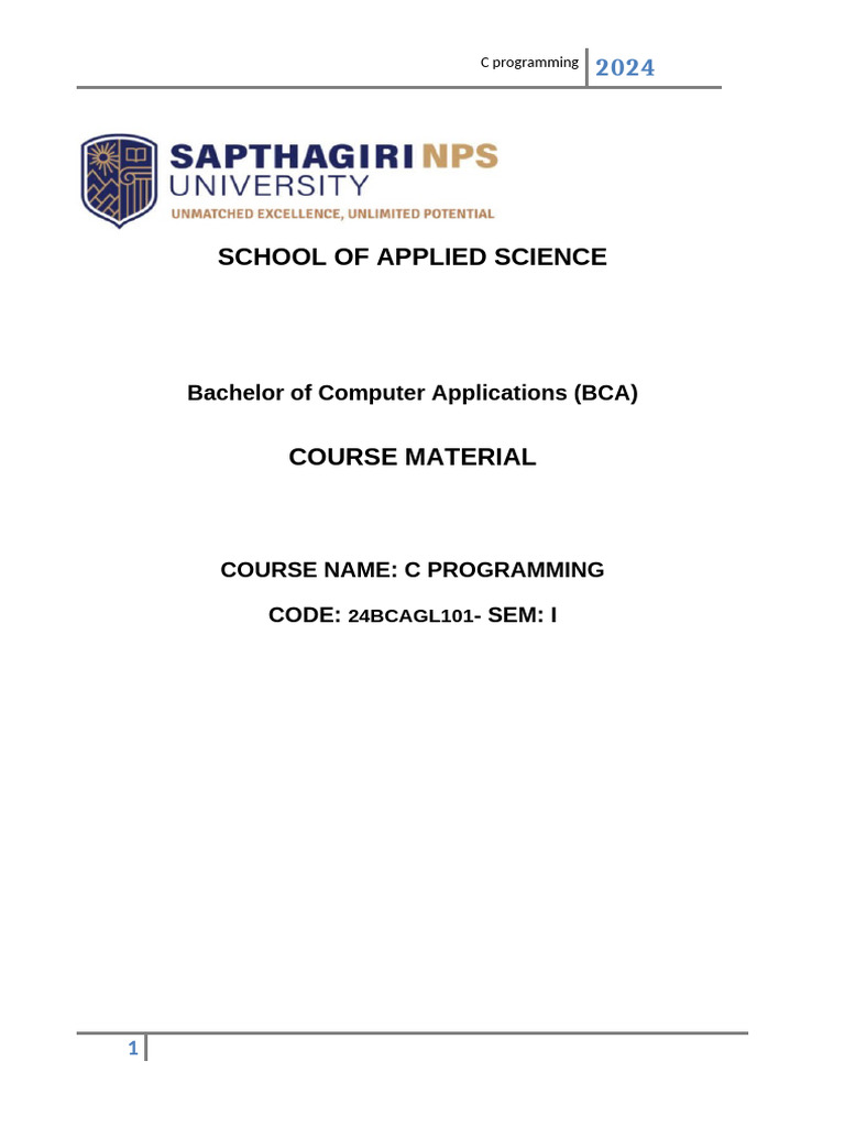 C Unit I Pdf Data Type Integer Computer Science