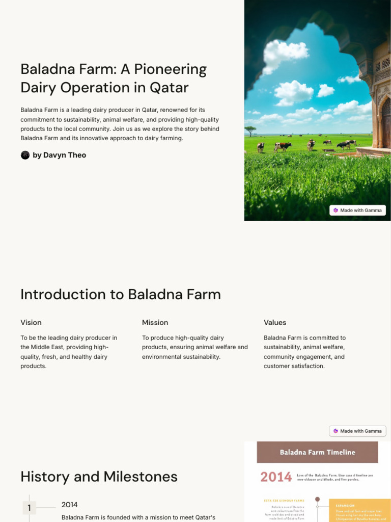 Baladna Farm: Qatar's Dairy Leader | PDF | Dairy Farming | Dairy