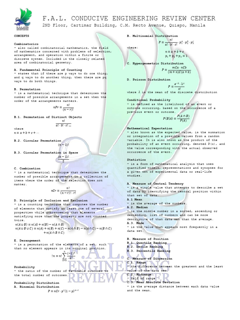 F.A.L. Conducive Engineering Review Center: 2ND Floor, Cartimar ...