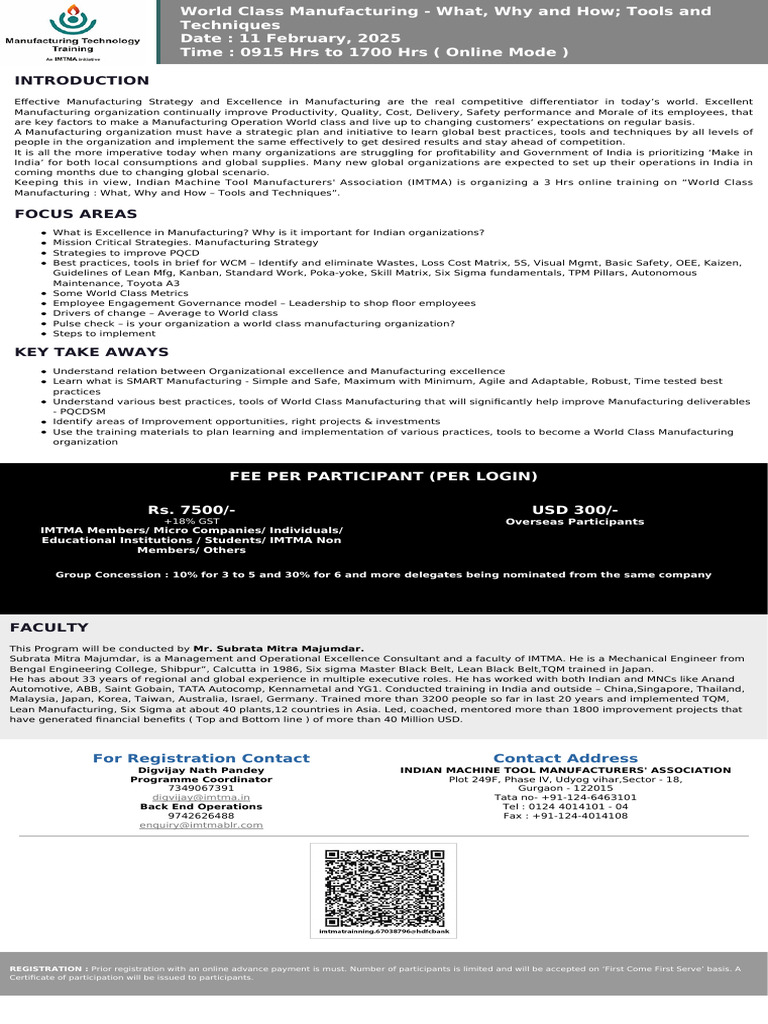 World Class Manufacturing Training Overview | PDF | Six Sigma | Economies