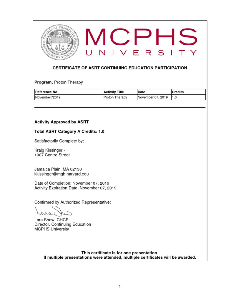 MCPHS PROTON THERAPY | PDF
