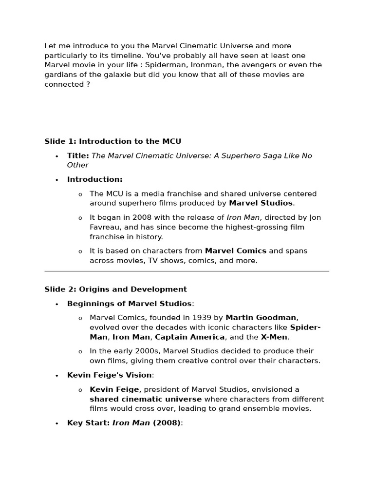 MCU presentation text | PDF