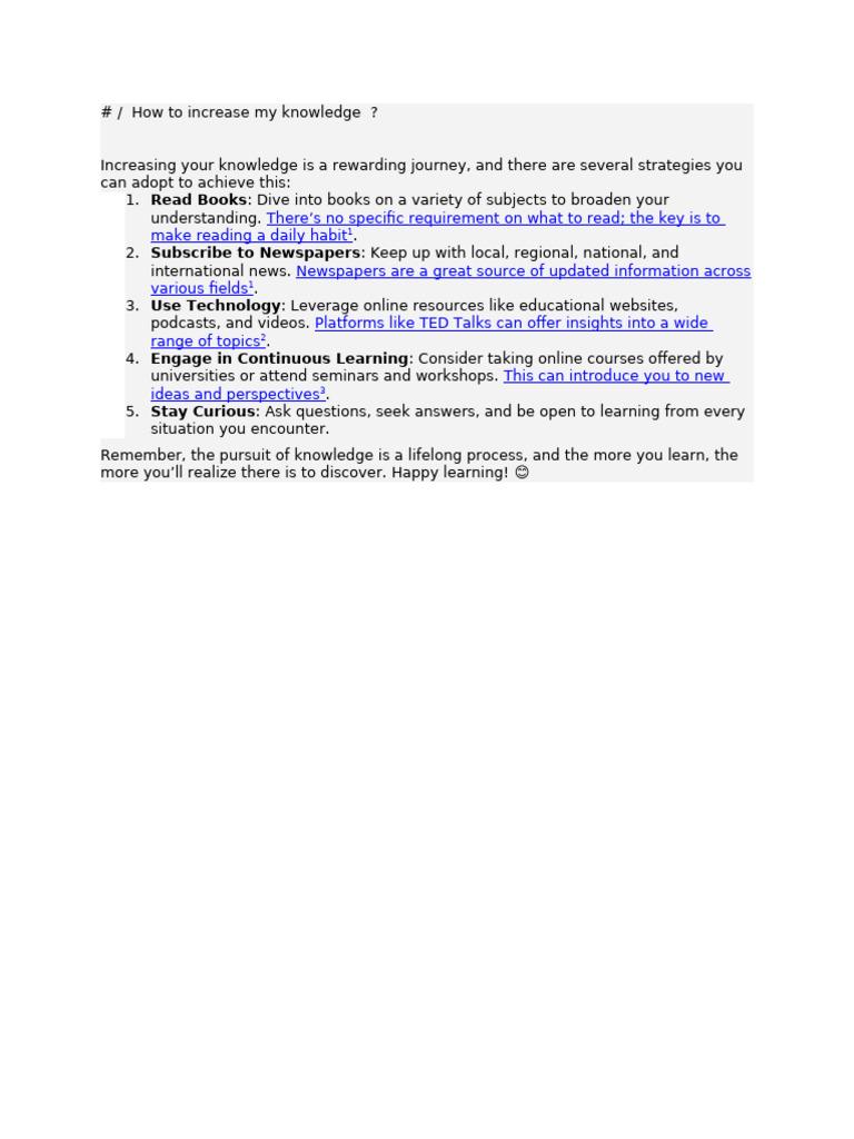 How To Increase My Knowledge | PDF | Page Layout | Educational Technology