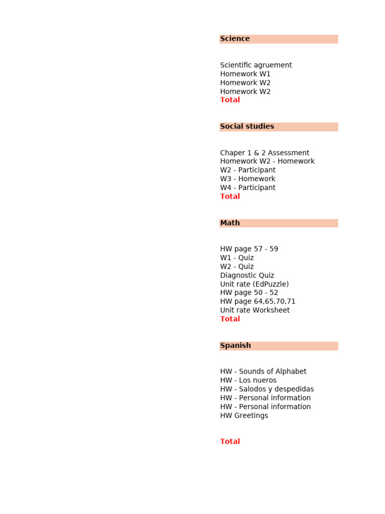 Mark Summary of TJ Grade 6 | PDF