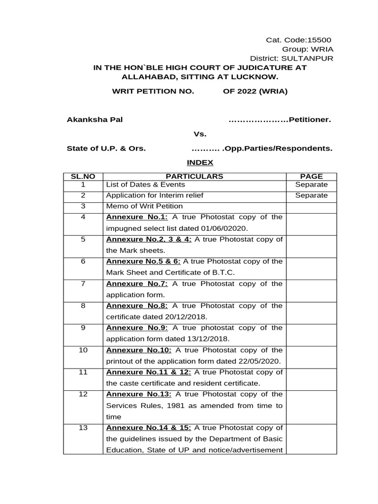 WRIT PETITION | PDF | Government | Justice WRIT PETITION | PDF | Government | Justice