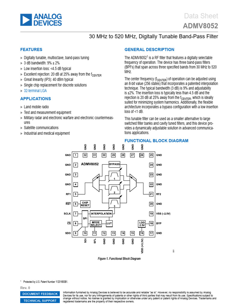 Admv 8052 | PDF | Electrical Engineering | Electronics