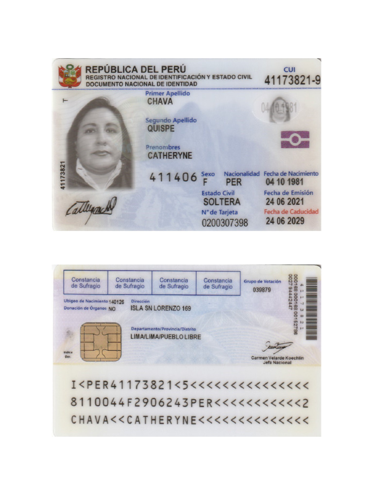 Dni Electronico Catheryne Chava | PDF