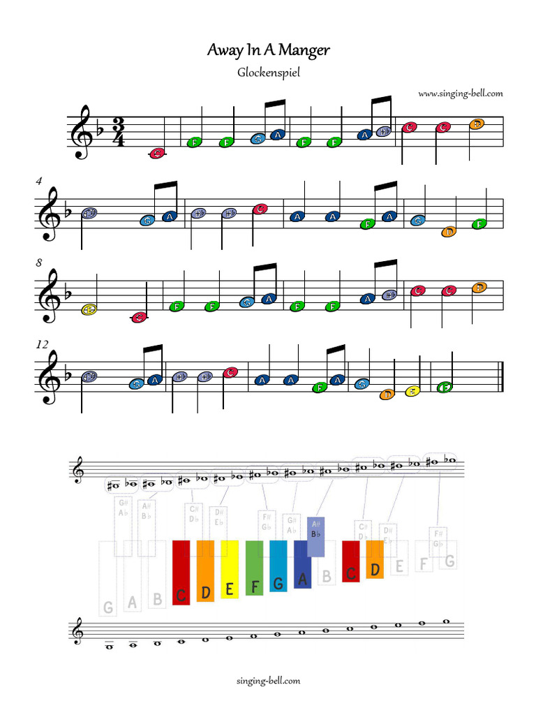 Away in A Manger - Glockenspiel - Singing Bell | PDF