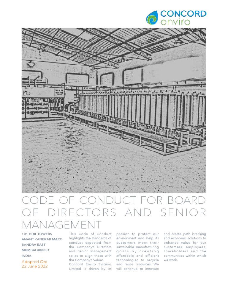 Code of Conduct for Directors and Management | PDF | Audit | Board Of ...