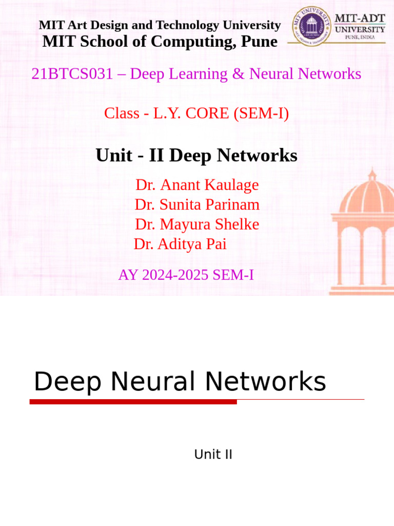 Unit 2.1 | PDF | Artificial Neural Network | Mathematical Optimization