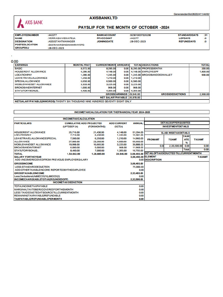 Oct Payslip | PDF