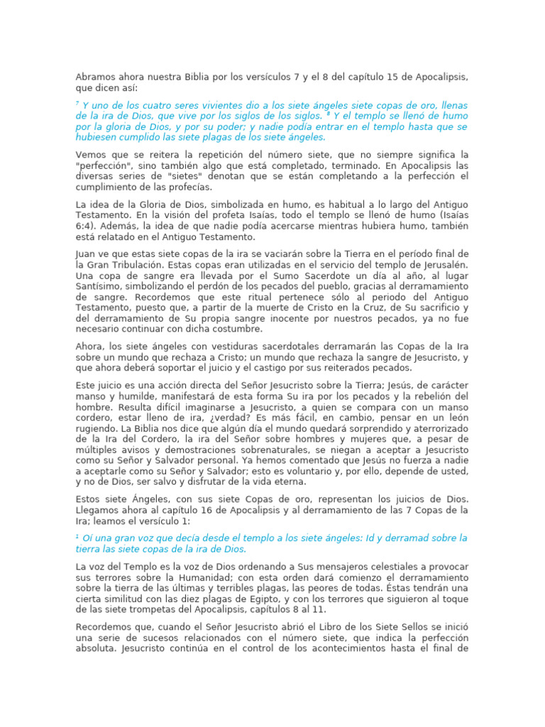 Apocalipsis 15 7 | PDF | Jesús | antecristo
