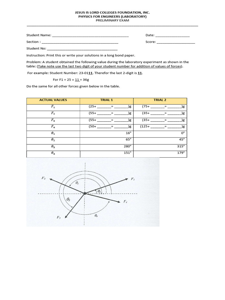 Physics Lab Preliminary Exam Guide | PDF | Percentage