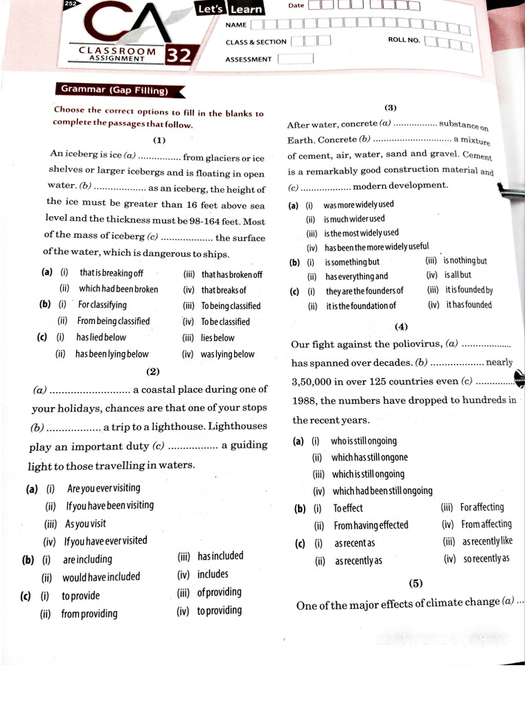 Class 10 BBC Assignment 32 | PDF