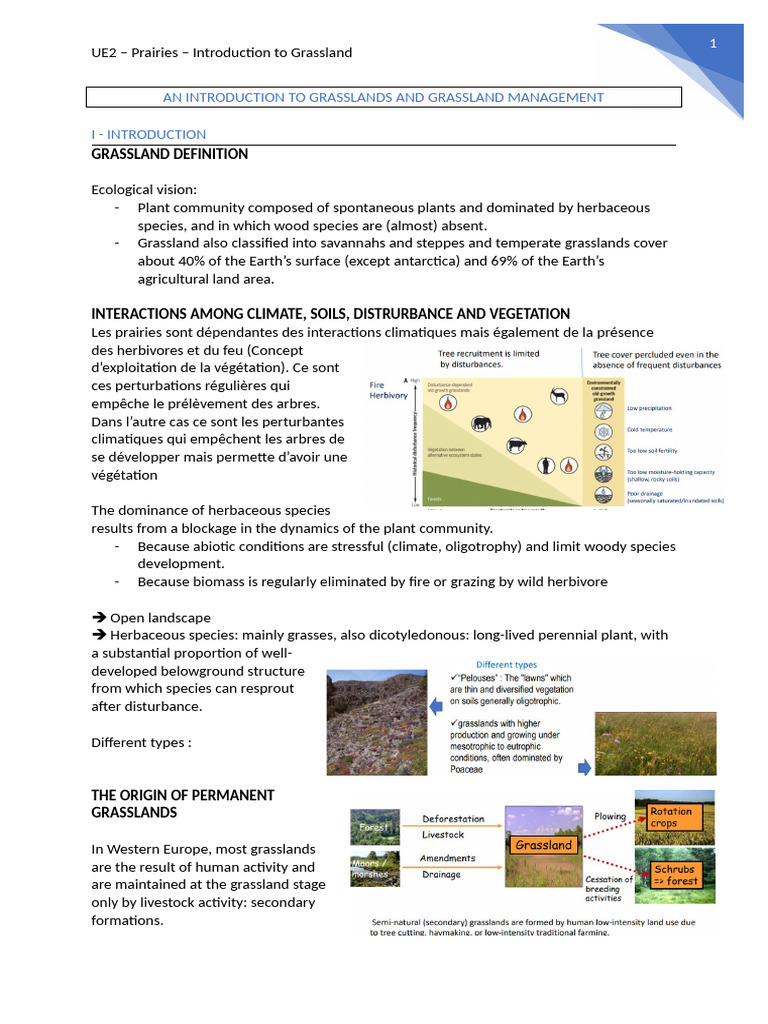 Introduction to Grassland Management | PDF | Grassland | Disturbance ...