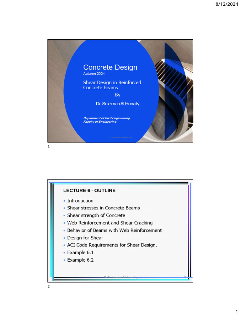 Design of RC Beams For Shear - CIE0433 BAU | PDF | Beam (Structure ...