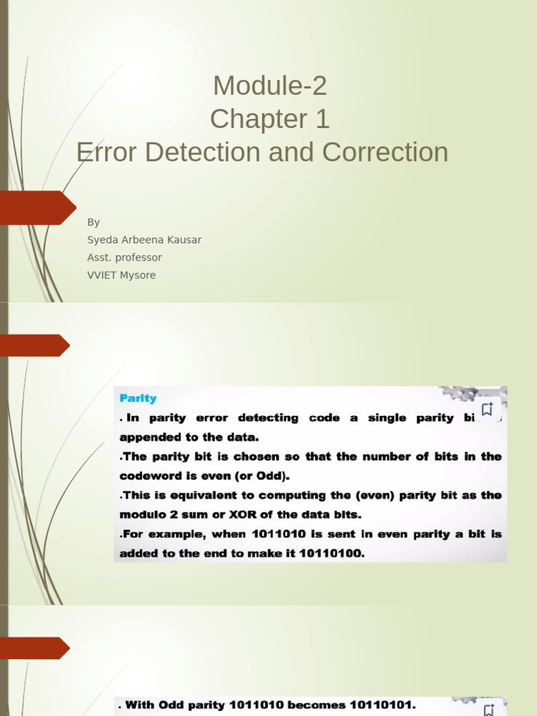 Error Detection in Data Link Layer | PDF | Error Detection And ...