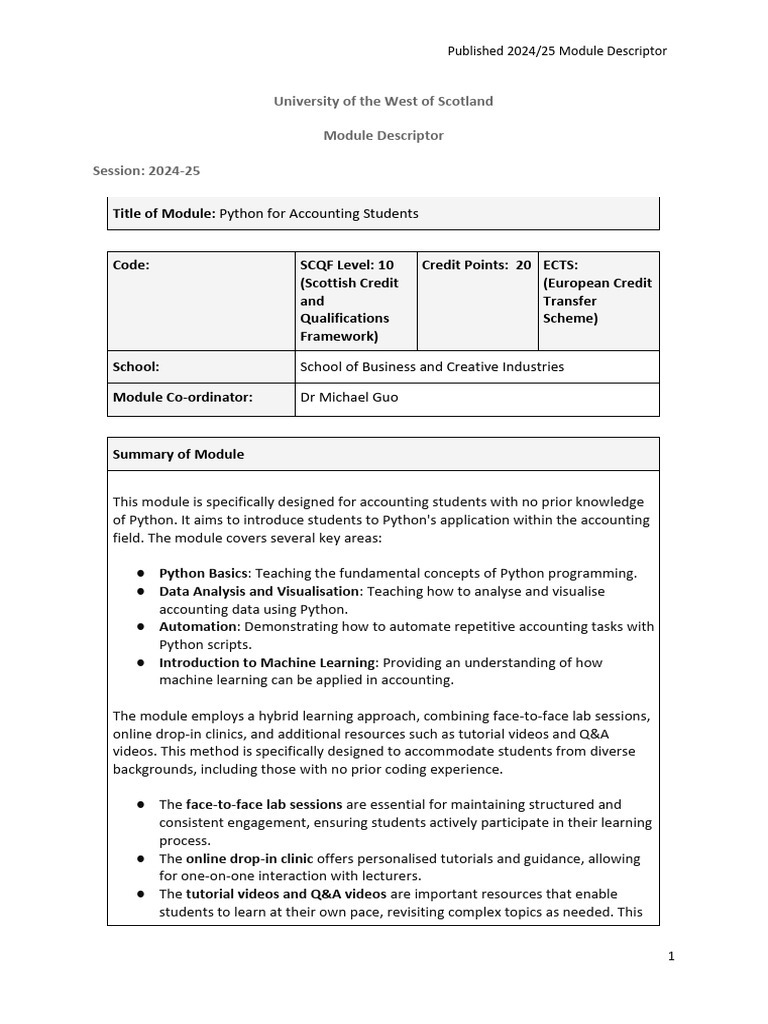 Acct10019 Python For Accounting Pdf Learning Educational Technology