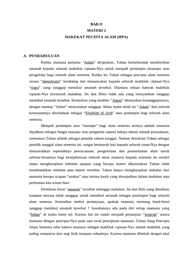Hakekat Pecinta Alam Dasar - 2020 | PDF