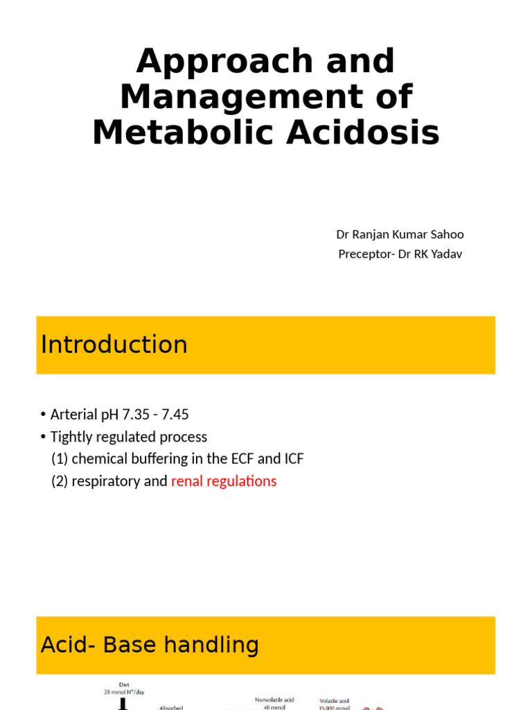 2023.1.28 Approach and Management of Metabolic Acidosis (Dr. Ranjan ...