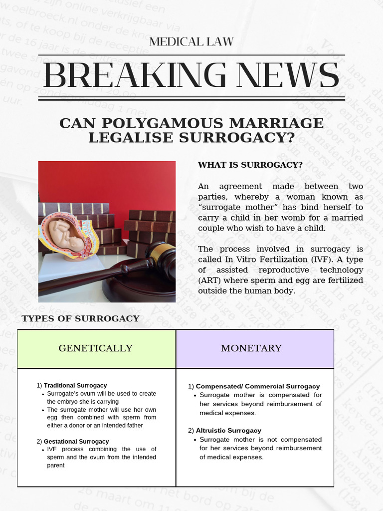 Can Polygamous Marriage Legalise Surrogacy | PDF | Surrogacy | Human Reproduction