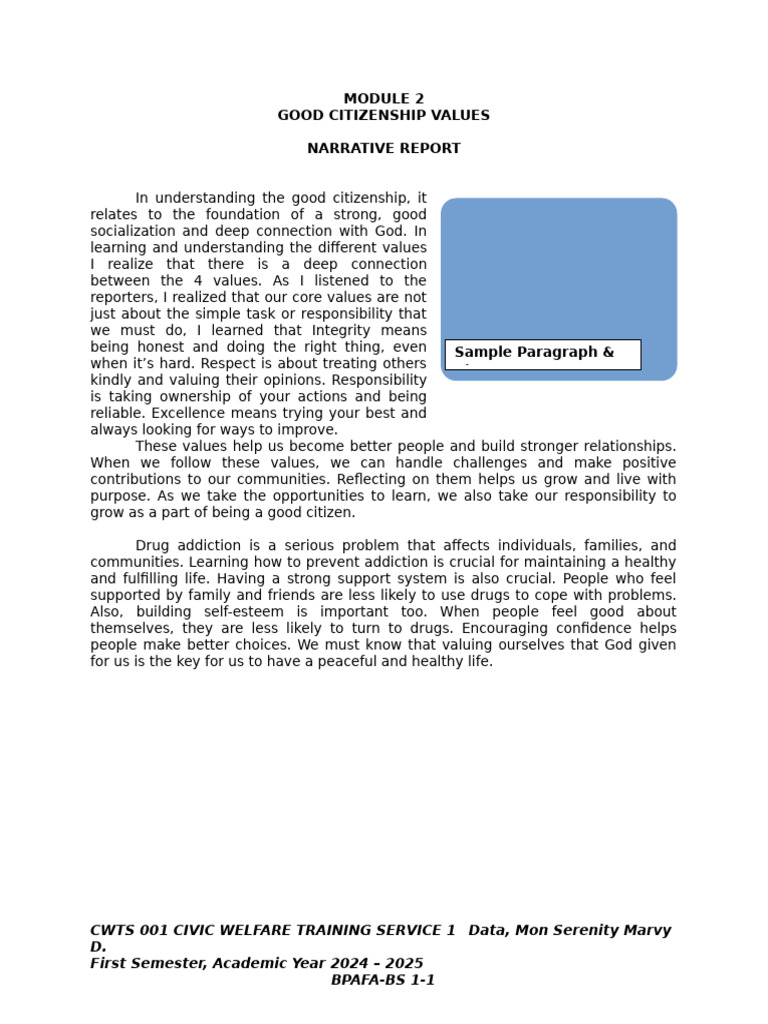 CWTS 001 Narrative | PDF