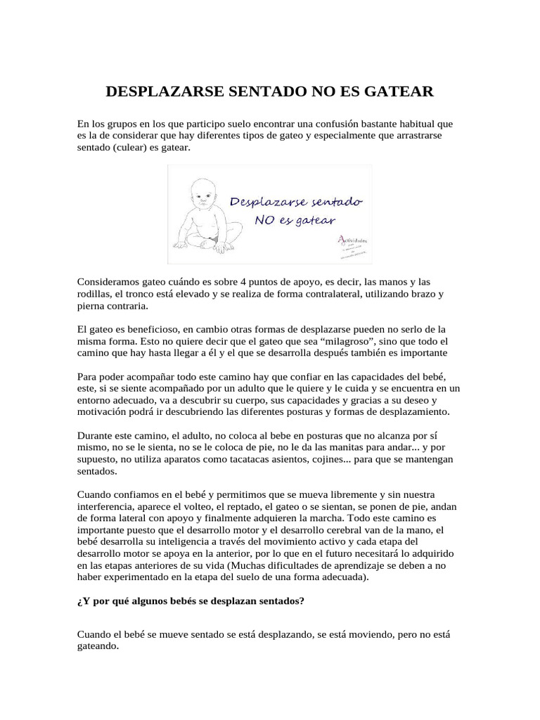 Desplazarse Sentado No Es Gatear | PDF