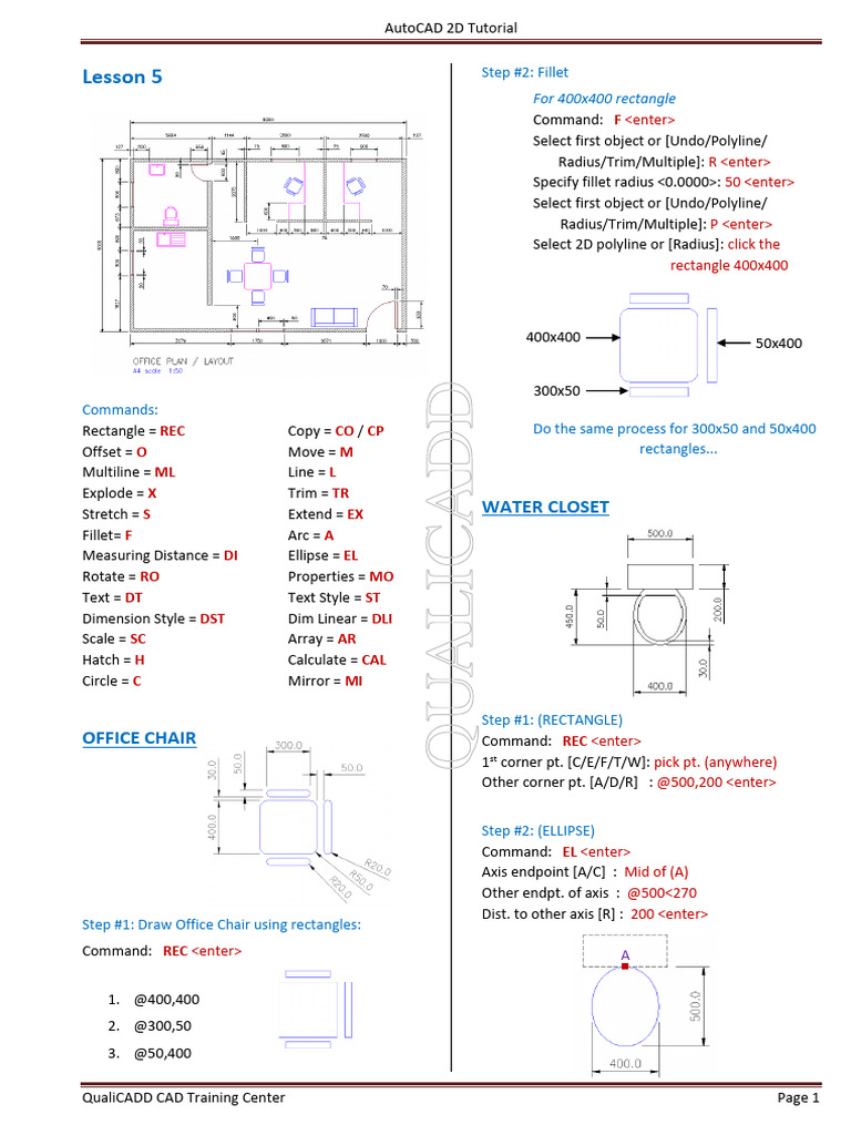 Cad Lesson4 | PDF | Euclid | Geometric Shapes