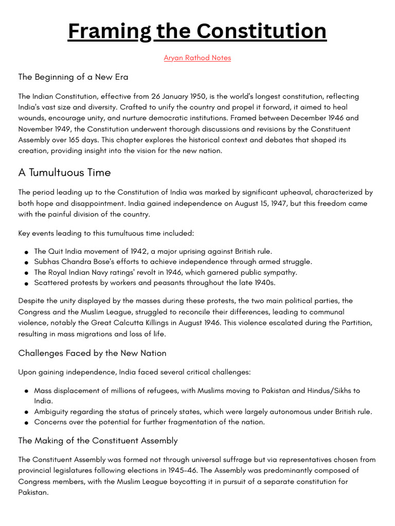 Framing The Constitution | PDF | Urdu | Jawaharlal Nehru