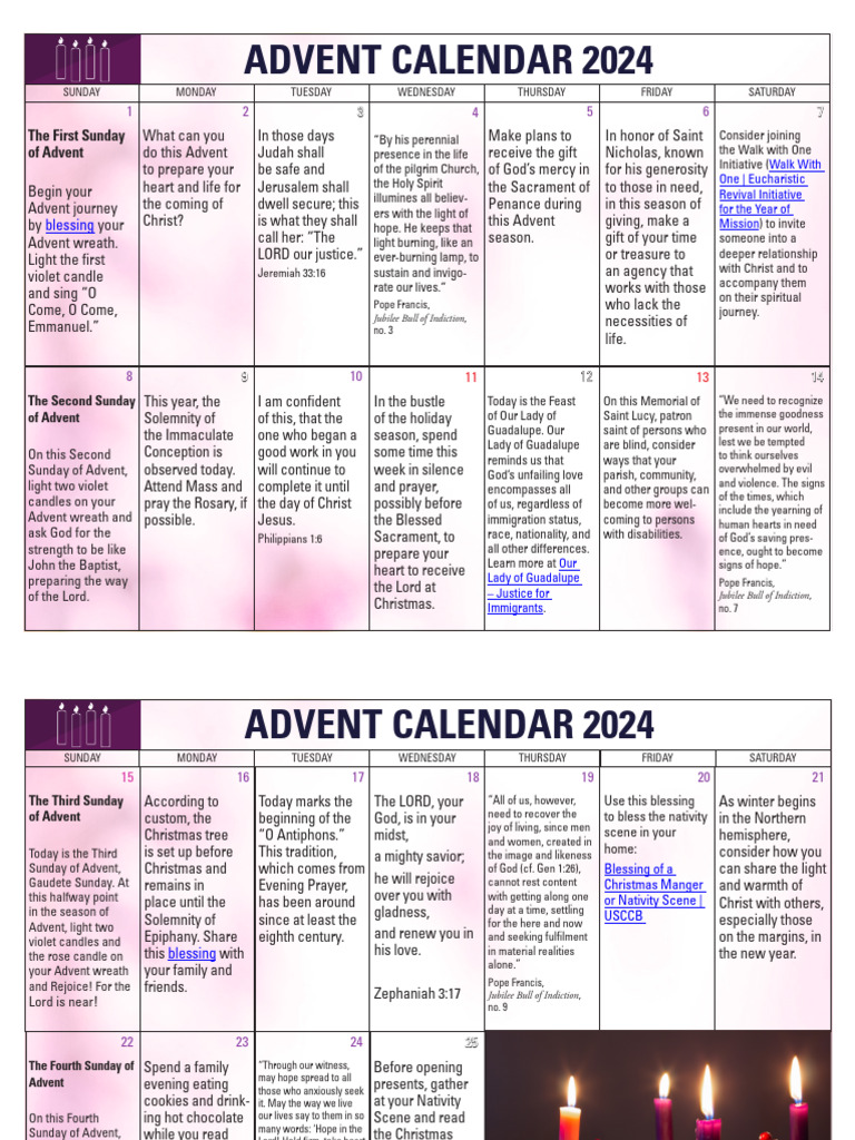 2024 Advent Calendar and Reflections | PDF | Advent | Christian Worship ...