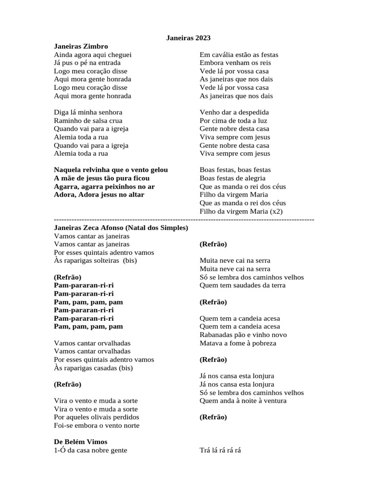 Letras Janeiras 2023 | PDF | Maria, mãe de Jesus | Natal