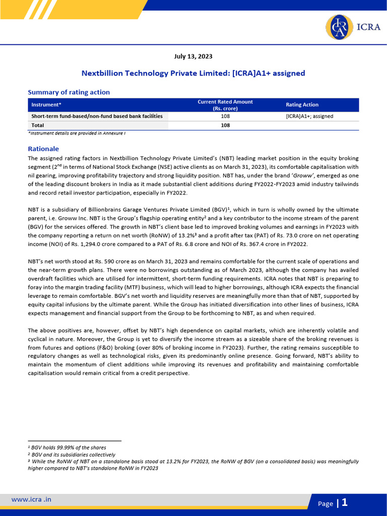 Nextbillion Technology Private Limited | PDF | Leverage (Finance ...