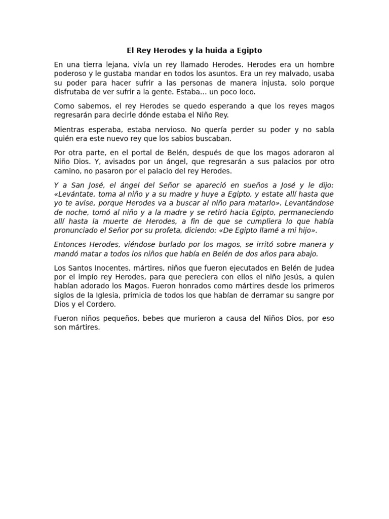 5 El Rey Herodes y La Huida A Egipto | PDF | Reyes Magos | Herodes el ...