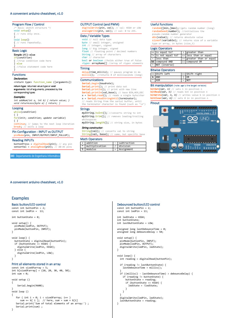 ARDUINO-CheatSheet | PDF | Boolean Data Type | String (Computer Science)