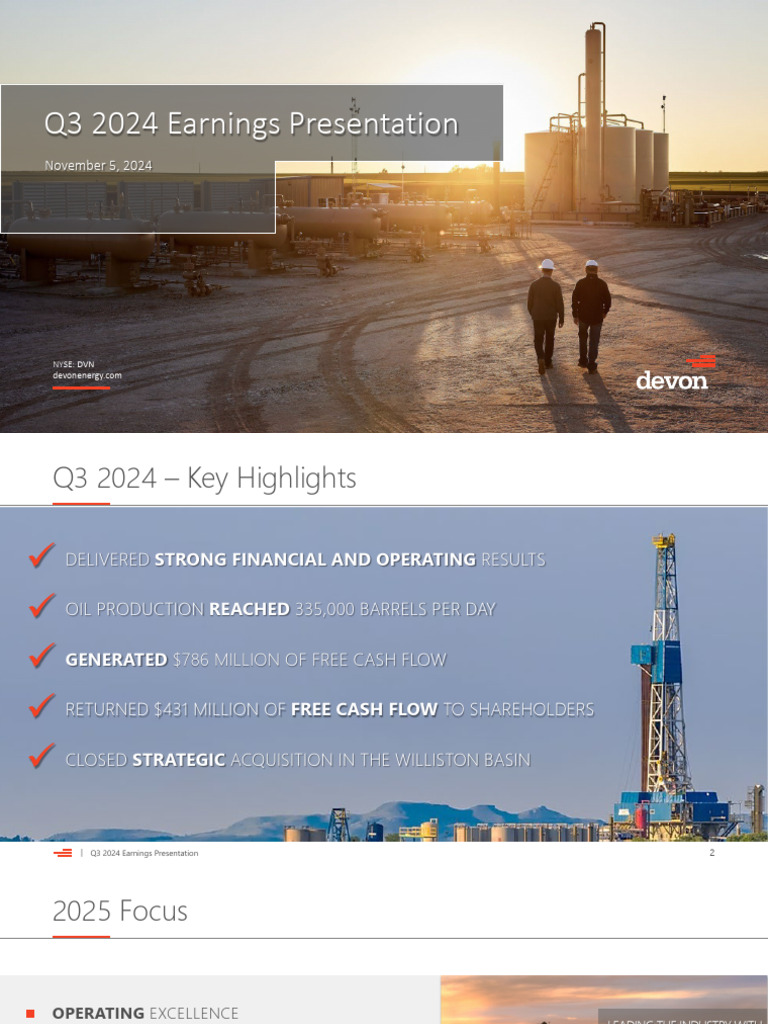 Q3-2024-DVN-Earnings-Presentation(3) | PDF | Debt | Share Repurchase