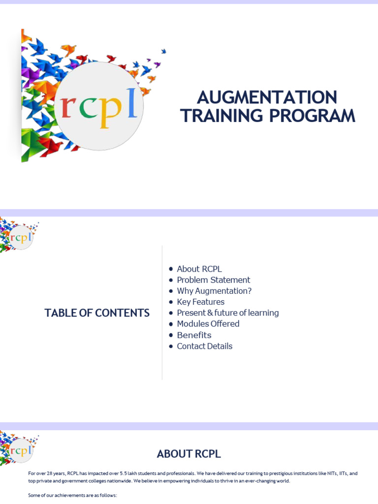 RCPL AUGMENTATION TRAINING PROGRAM 2024 (1) | PDF | Internet Of Things ...