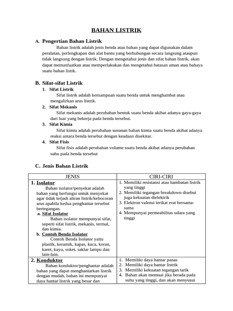 Bahan-bahan listrik | PDF