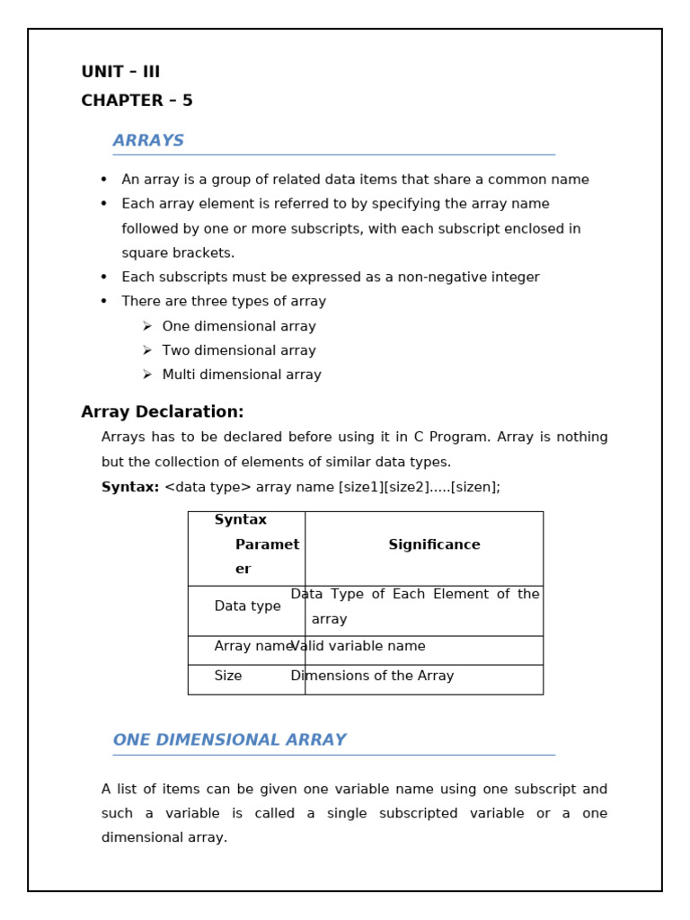 UNIT III C | PDF | String (Computer Science) | Integer (Computer Science)